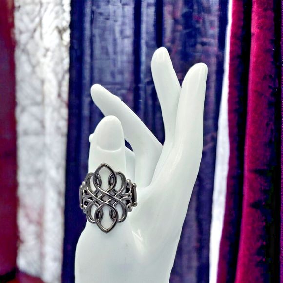 Unsigned | Jewelry | Braided Celtic Knot Ring Stretch Gun Metal Lace ...